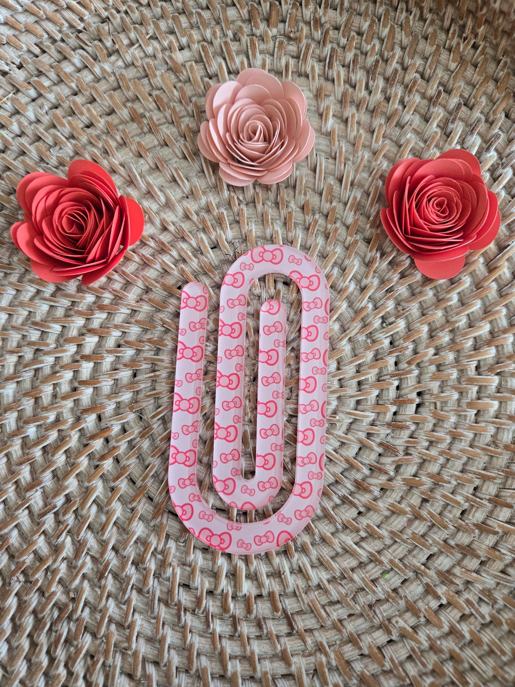 Jumbo Paper Clip Acrylic Cute Pink Bow Design – Cvy Creations