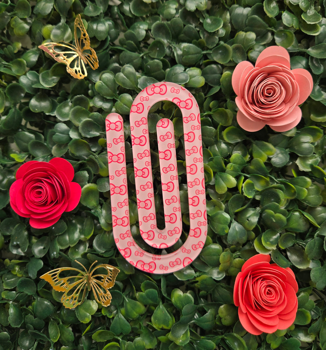 Jumbo Paper Clip Acrylic Cute Pink Bow Design – Cvy Creations