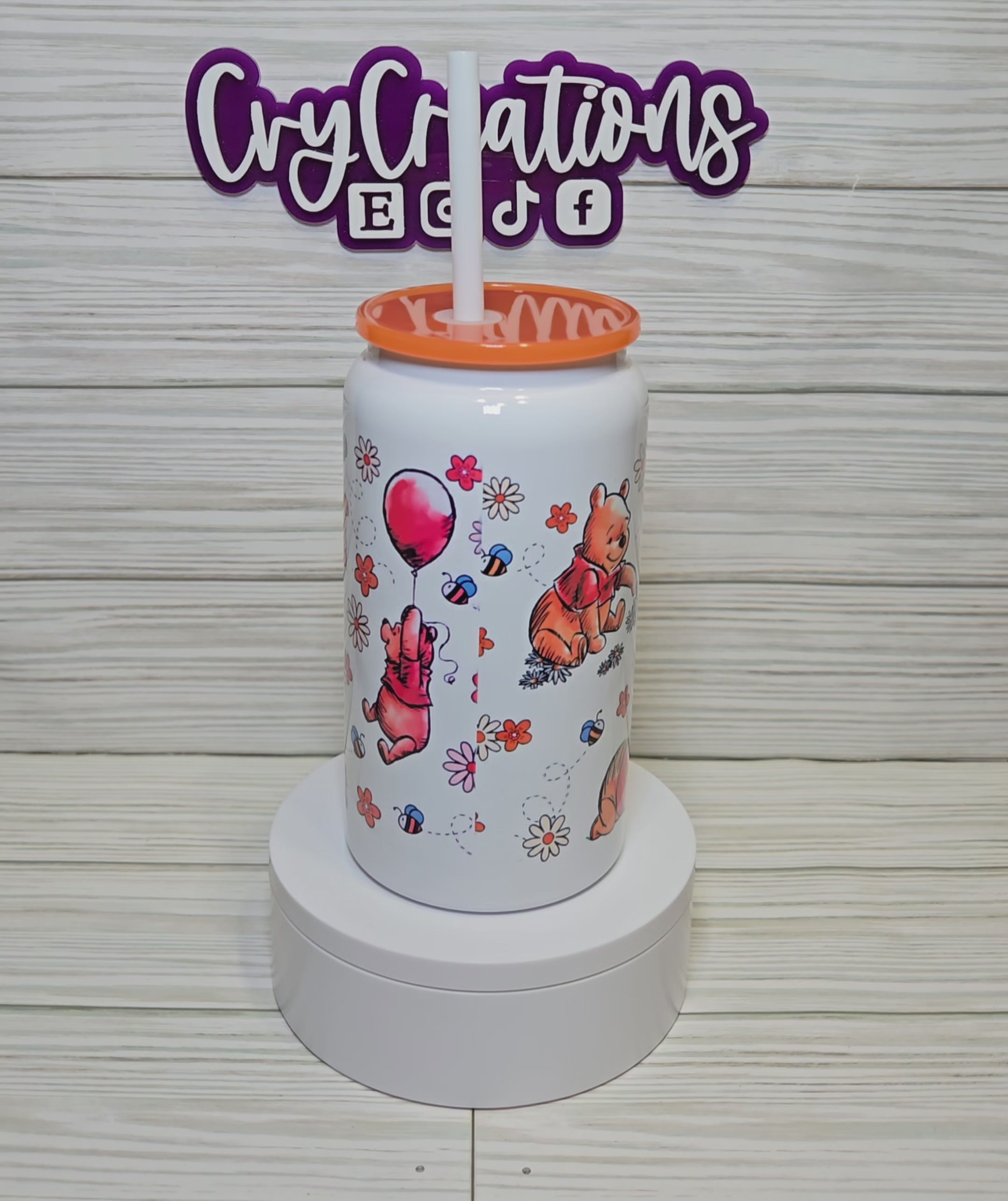 Cute Bear Aluminum Cup 16oz – Cvy Creations